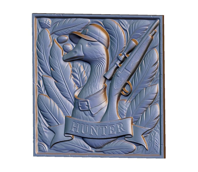 Hunter Duck Wall Decor 3D Model STL File for CNC Router, Laser ...