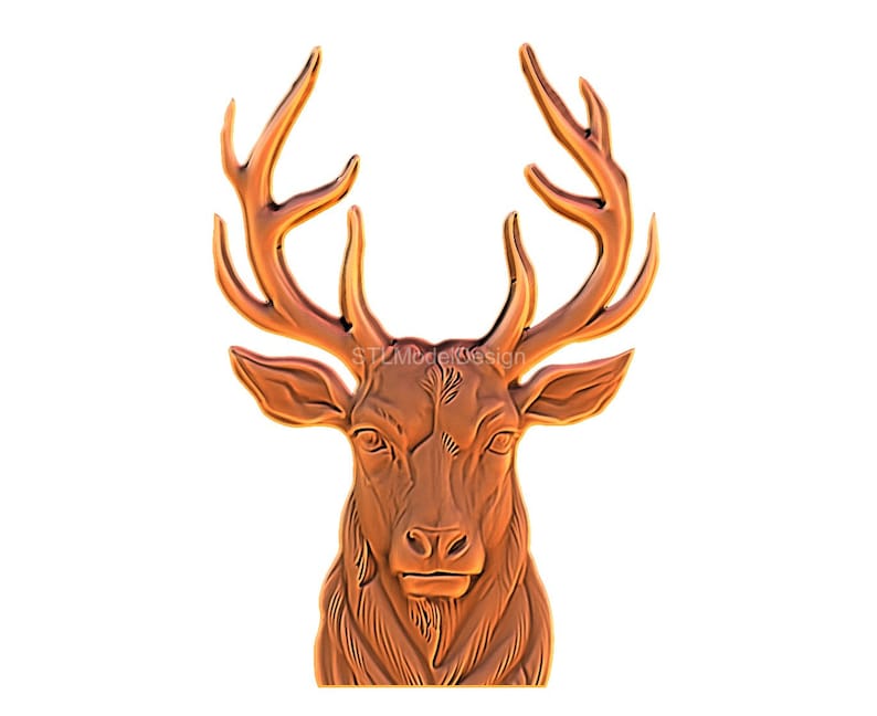 Majestic Deer Head 3D Model STL File for CNC Router, Laser Engraving ...