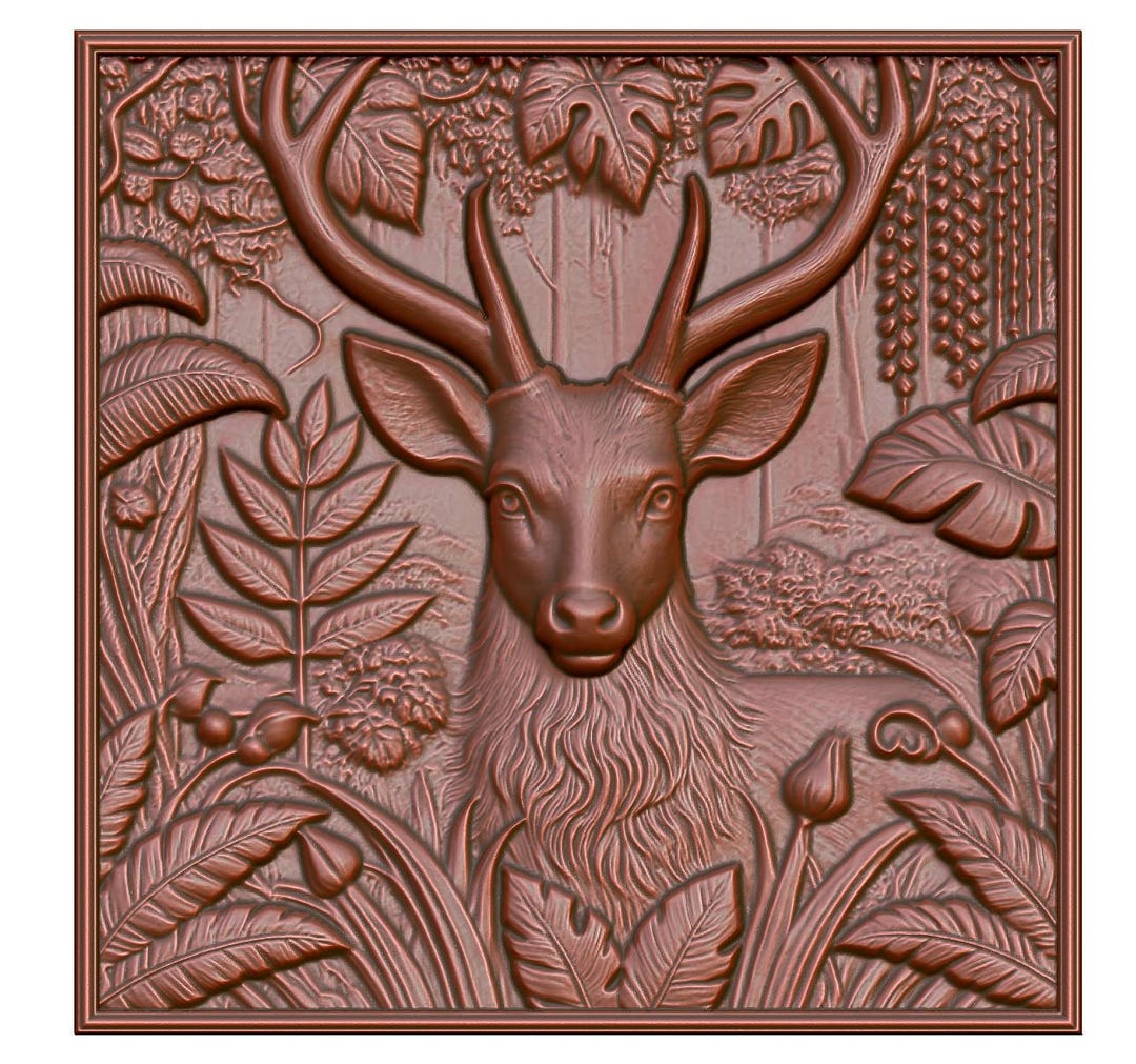 Forest Guardian Regal Stag in the Jungle 3D Model STL File for CNC ...