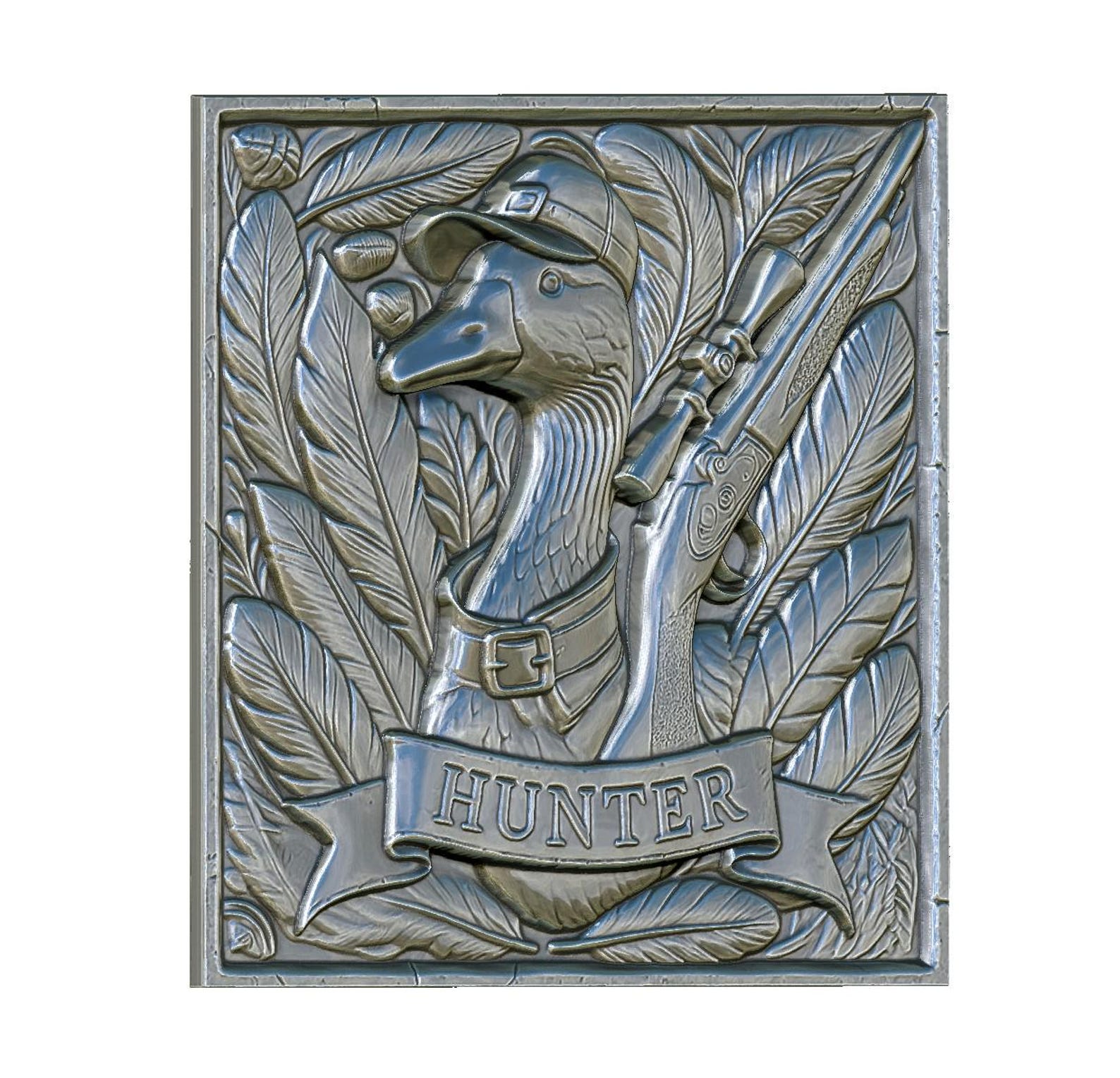 Hunter Duck Wall Decor 3D Model STL File for CNC Router, Laser ...