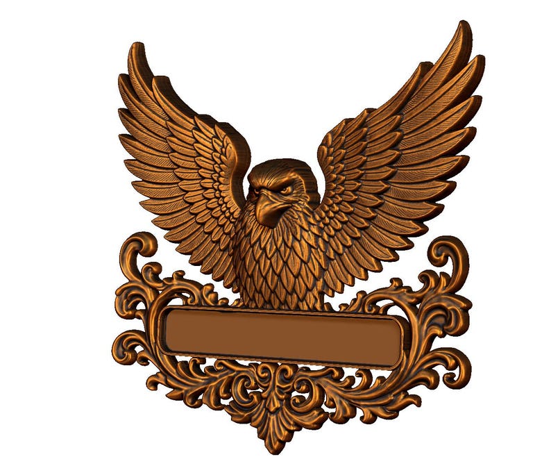 Eagle Crest 3D STL Model: CNC Router, Laser Engraving, 3D Printing ...