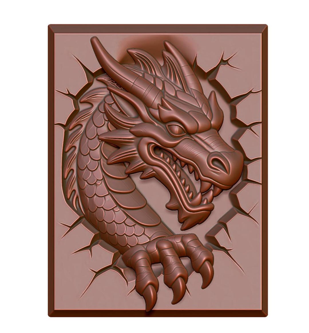 3D Dragon Relief STL File, CNC Router Laser Engraving, Mythical Wall ...