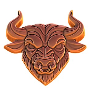 Majestic Bull Head Decorative 3D Model STL File for CNC Router, Laser ...