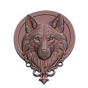 Regal Wolf Decorative 3D Model STL File for CNC Router, Laser Engraving ...