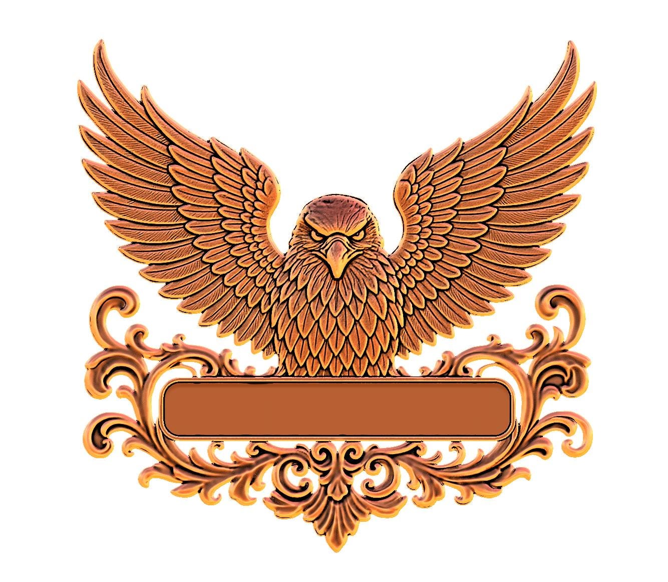 Eagle Crest 3D STL Model: CNC Router, Laser Engraving, 3D Printing ...