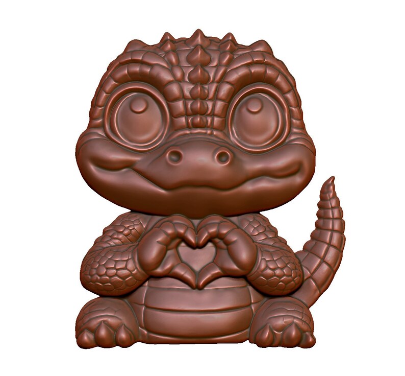 Adorable Crocodile Heart Sign 3D Model STL File for CNC Router, Laser ...