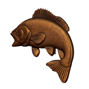 Largemouth Bass 3D Model STL File: CNC Router, Laser, 3D Printing ...
