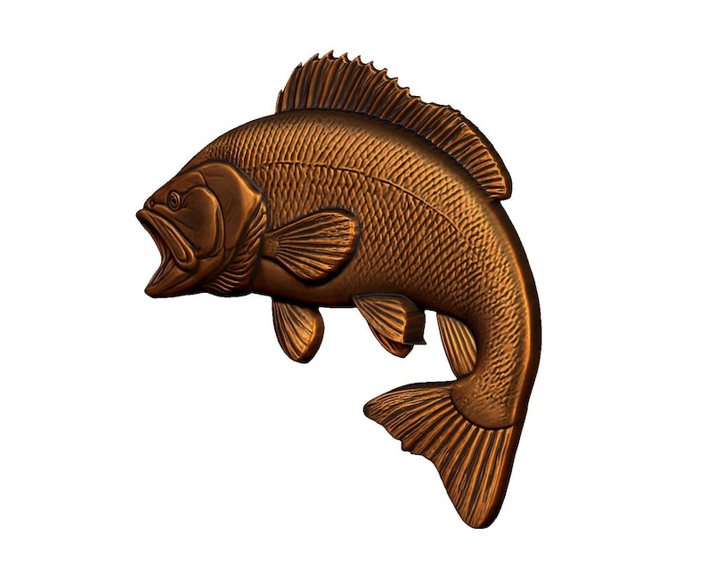 Largemouth Bass 3D Model STL File: CNC Router, Laser, 3D Printing ...