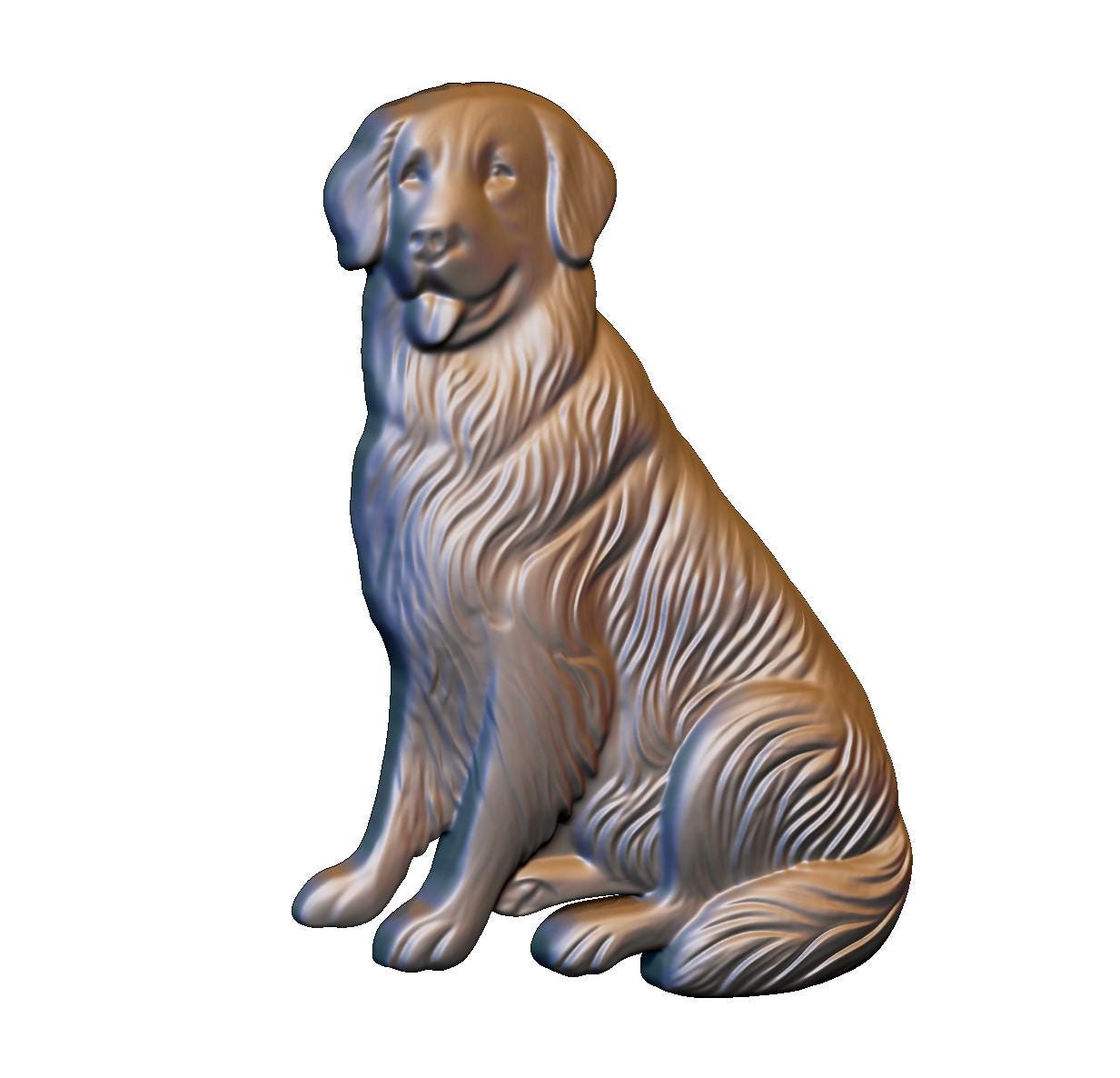 Golden Retriever 3D Model STL File: CNC Router, Laser, 3D Printing ...