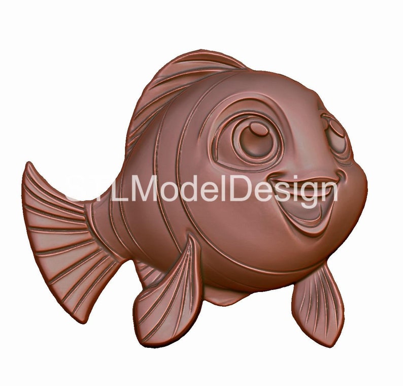 Cheerful Fish 3D Model STL File for CNC Carving & 3D Printing Instant ...