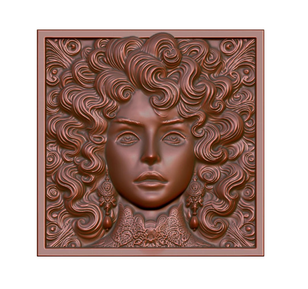 Nice Woman Portrait 3D Model STL File for CNC Router, Laser Engraving ...