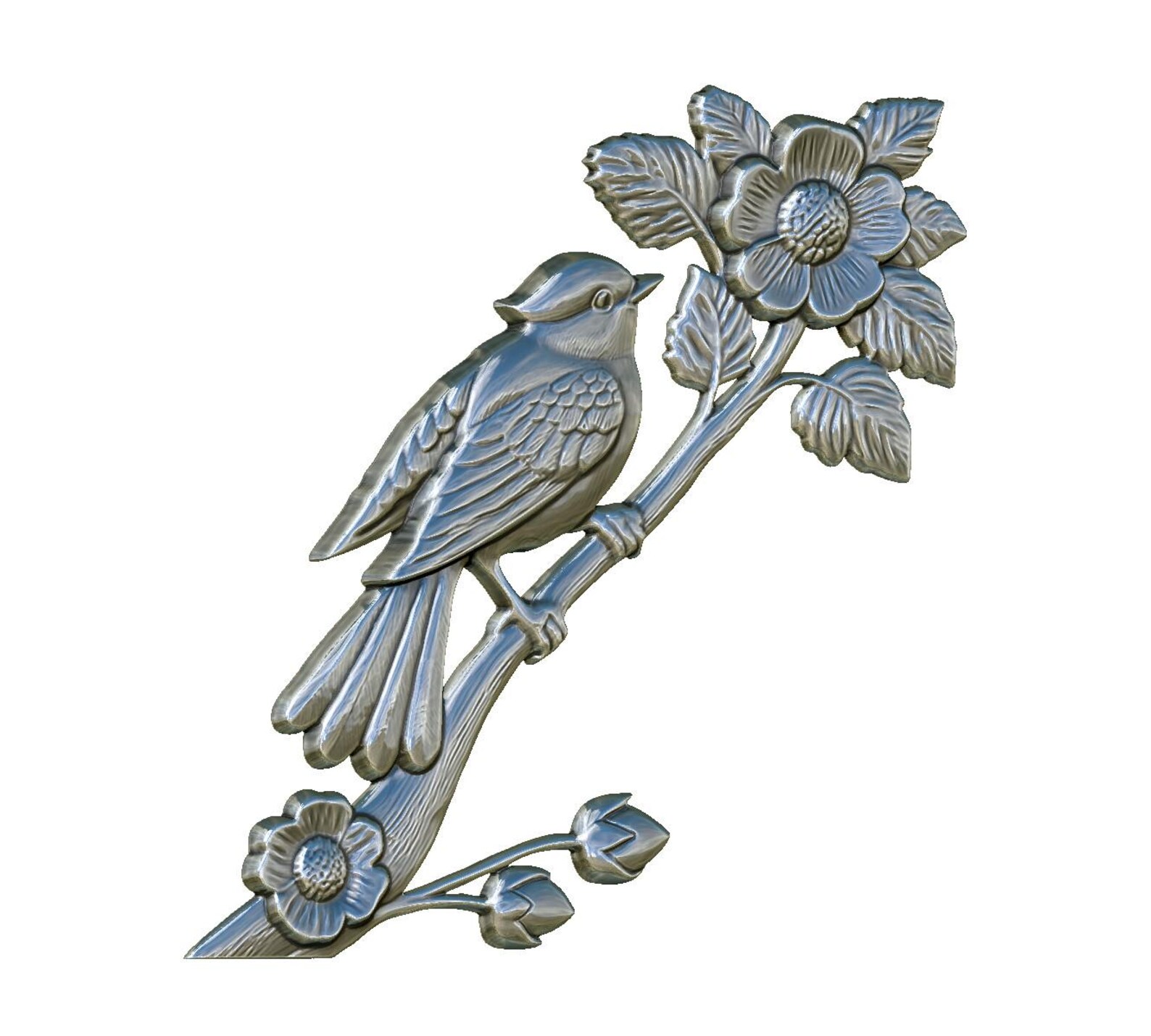 Bird on Branch 3D Model STL File, CNC Router Laser Engraving (digital ...