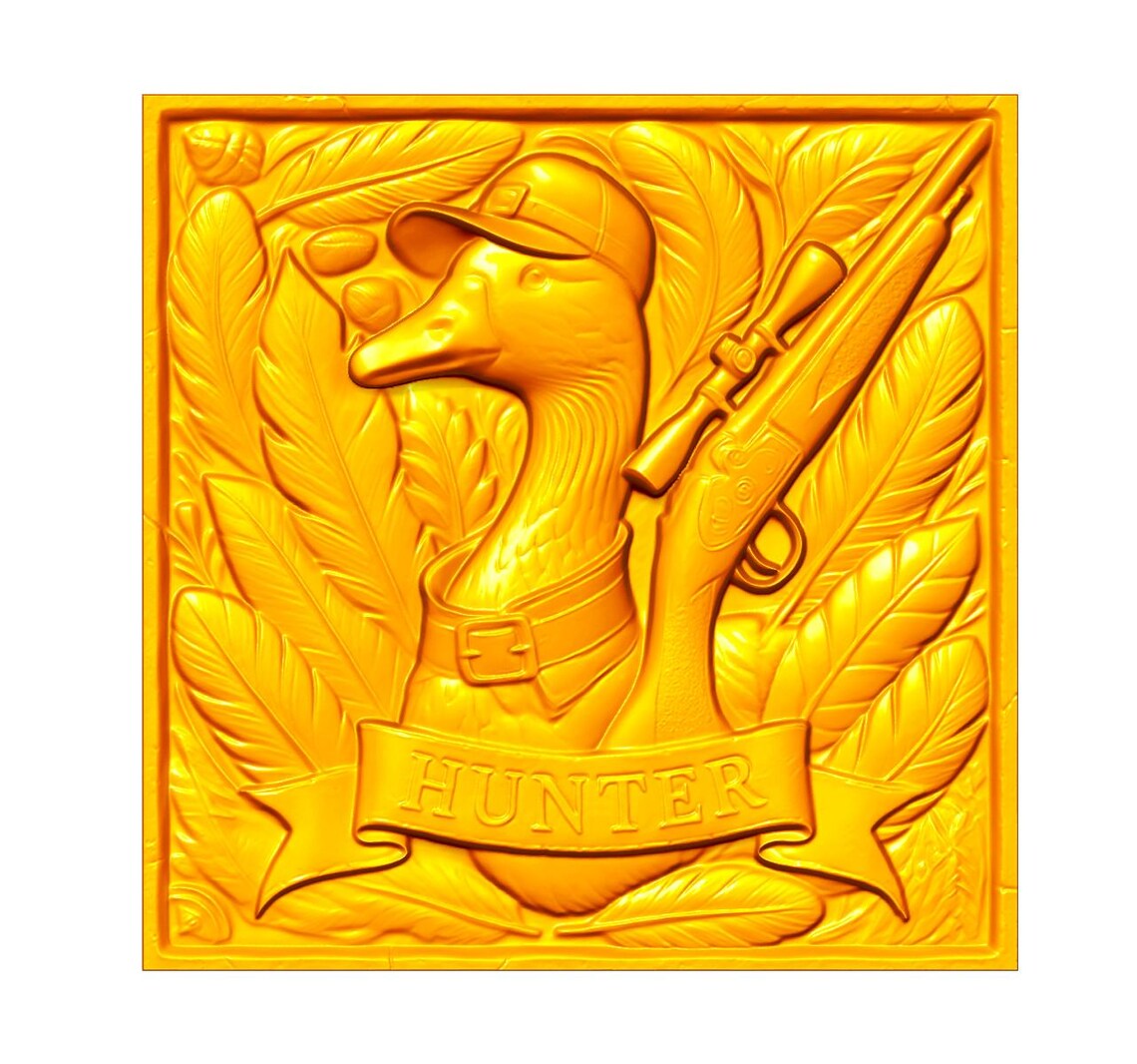 Hunter Duck Wall Decor 3D Model STL File for CNC Router, Laser ...