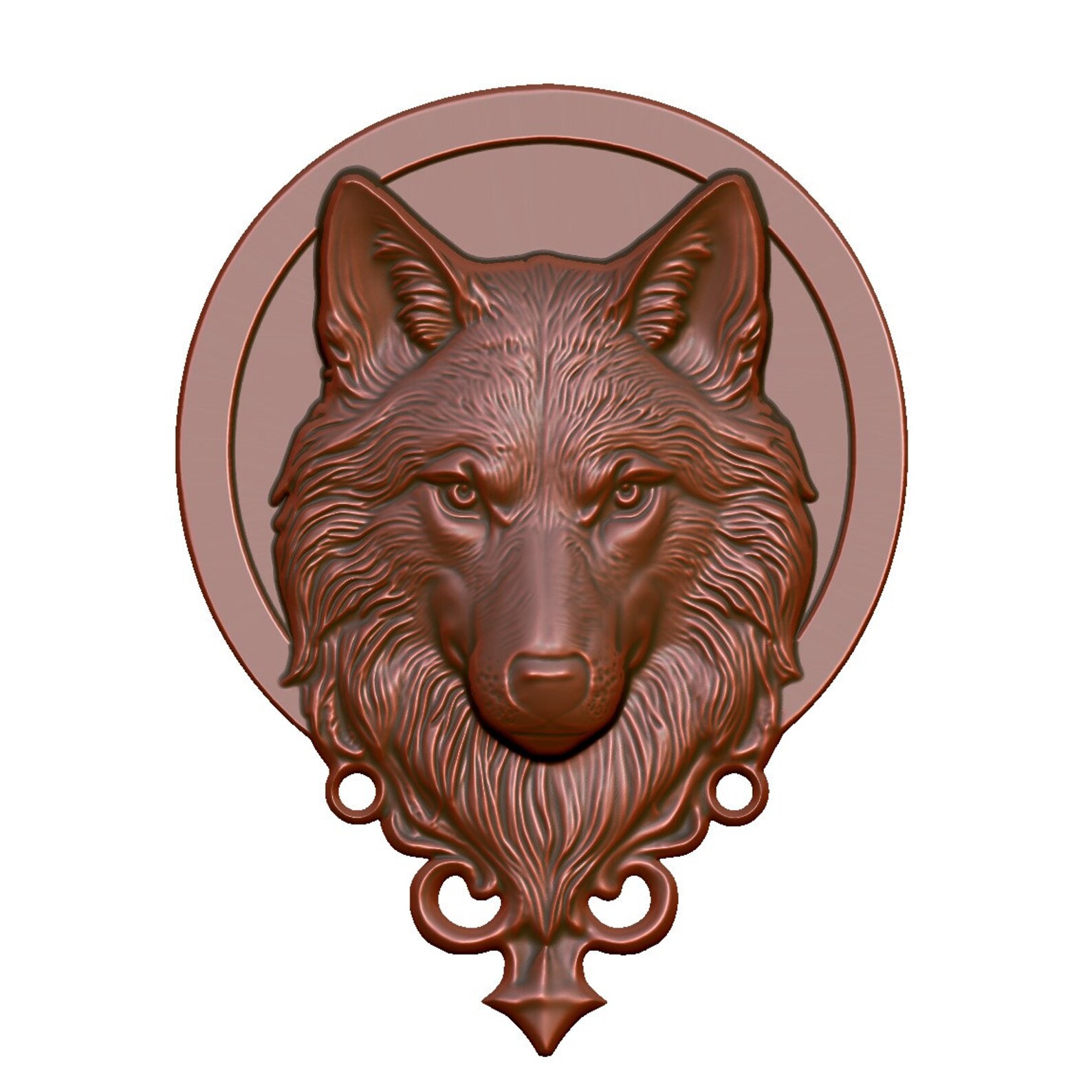 Regal Wolf Decorative 3D Model STL File for CNC Router, Laser Engraving ...