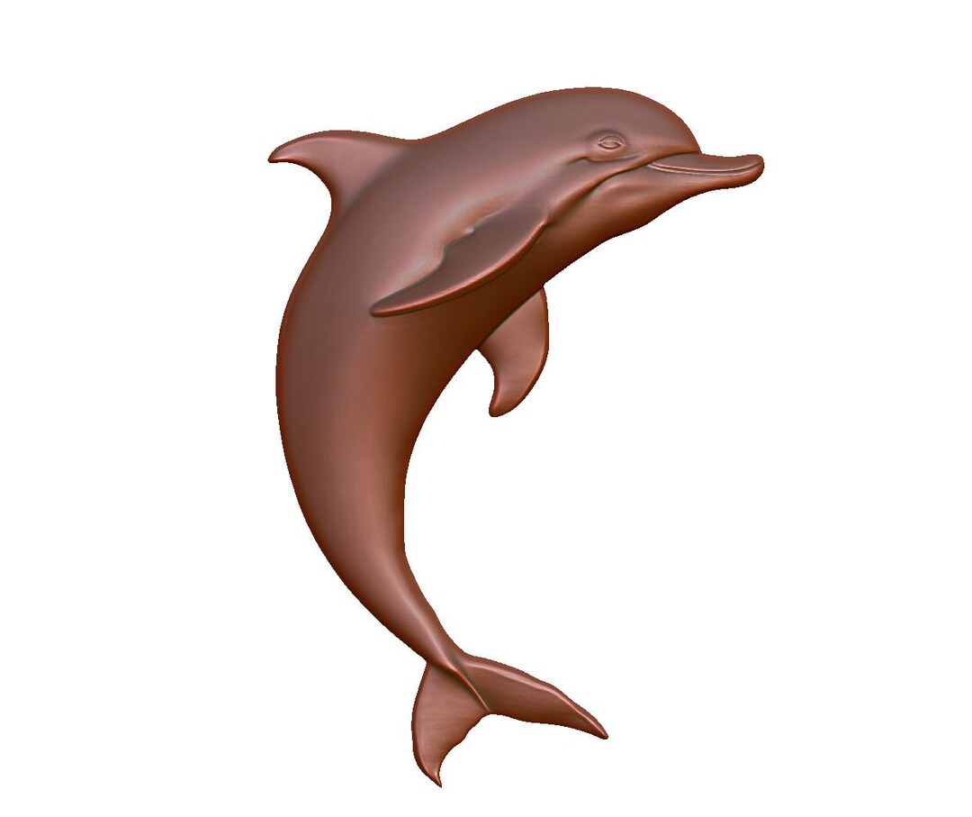 Jumping Dolphin Sculpture 3D Model STL File for CNC Router, Laser ...
