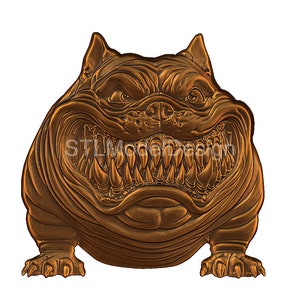 Angry Bulldog 3D Model STL File for CNC Router, Laser Engraving & 3D ...