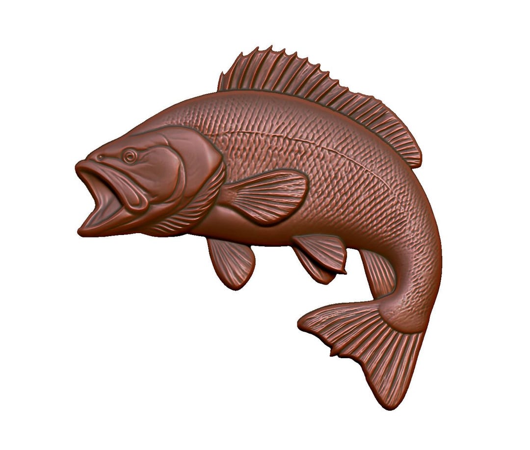 Realistic Largemouth Bass 3D Model STL File for CNC Router, Laser ...