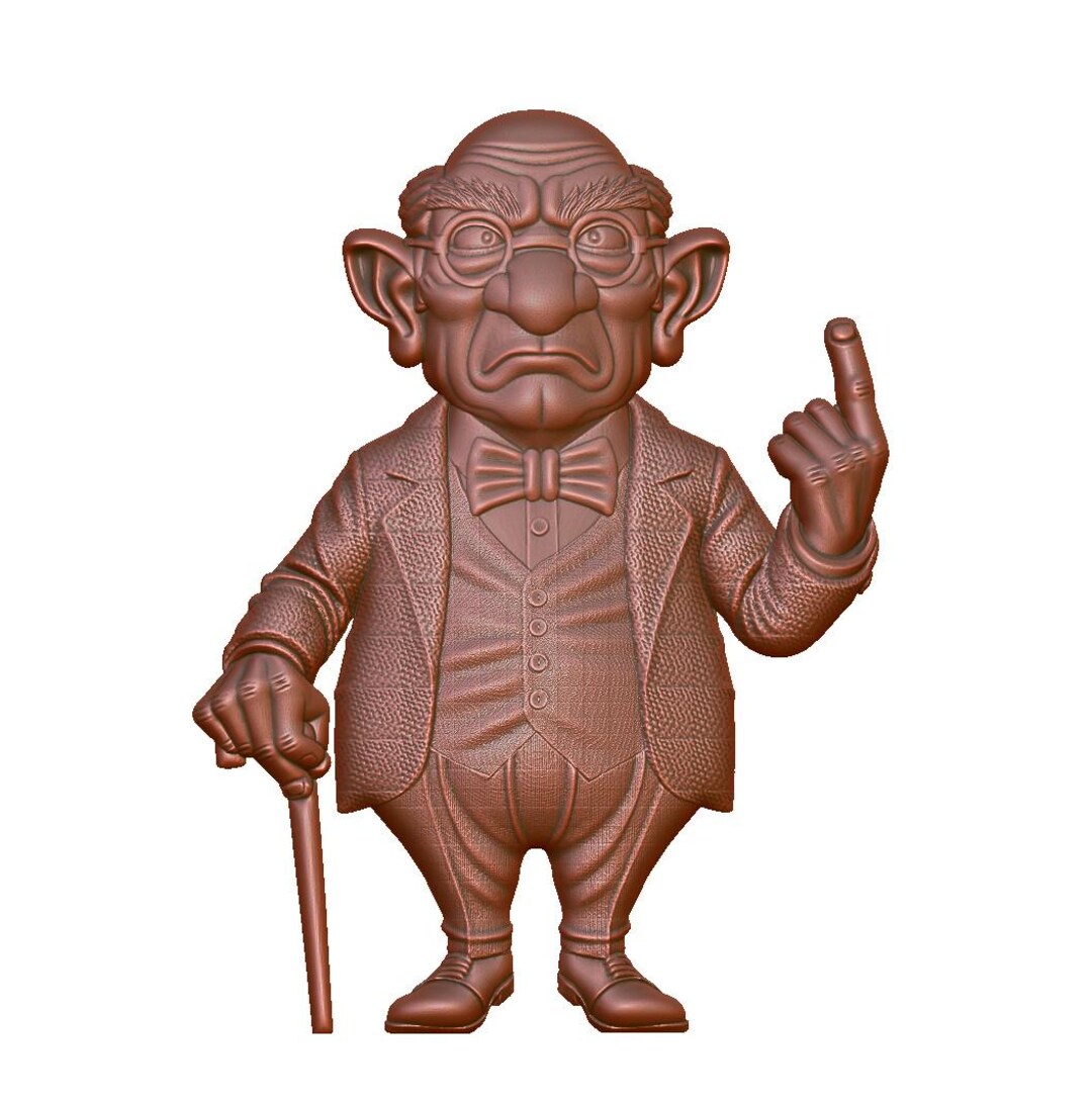 Grumpy Old Man STL File – Funny 3D Model for CNC Router, Laser ...
