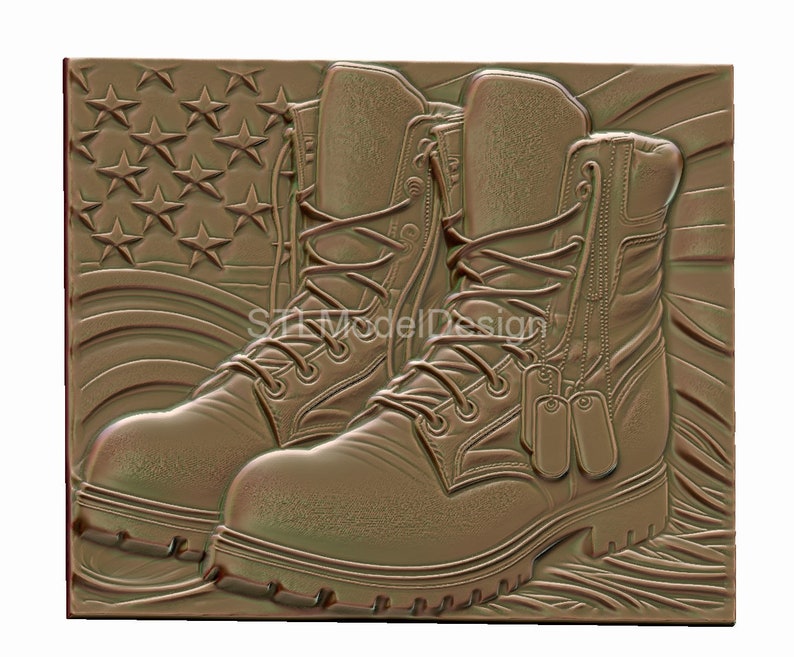 Military Boots 3D Model STL File for CNC Carving & 3D Printing ...