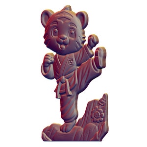 Karate Tiger Decorative 3D Model STL File for CNC Router, Laser ...