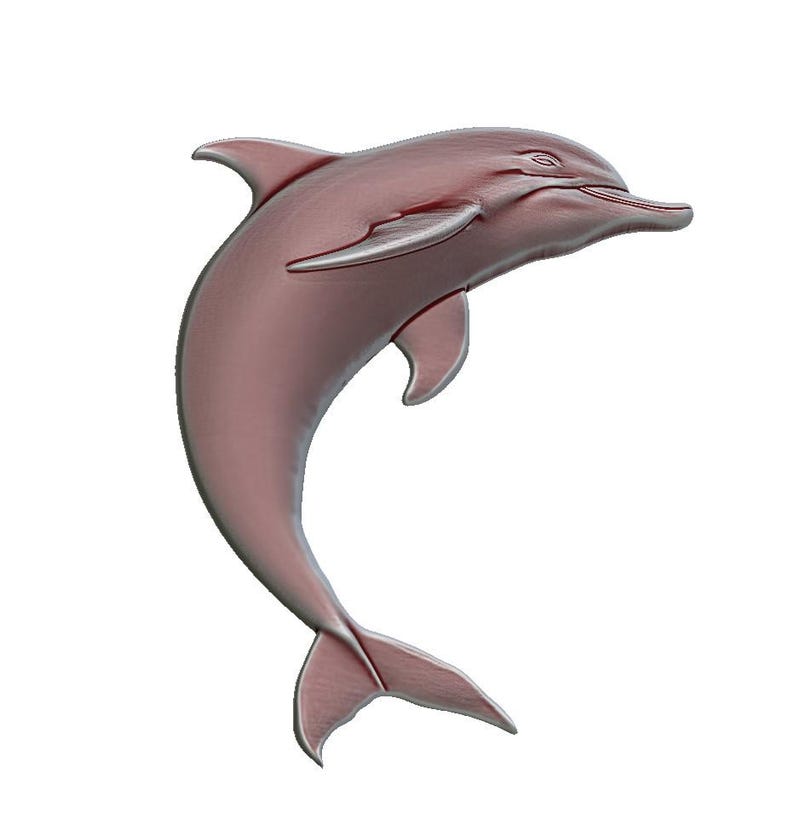 Jumping Dolphin Sculpture 3D Model STL File for CNC Router, Laser ...