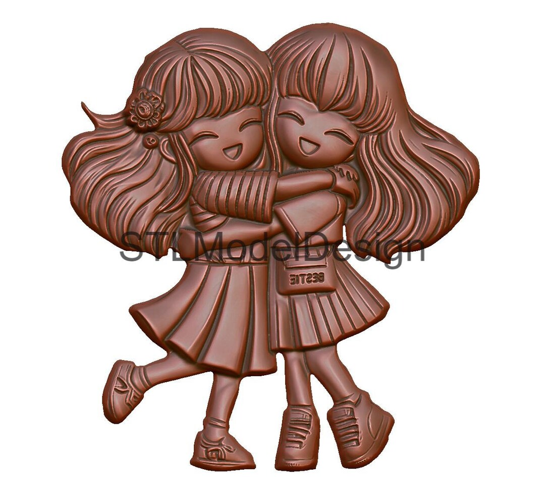 Best Friends Forever 3D Model STL File for CNC Carving & 3D Printing ...