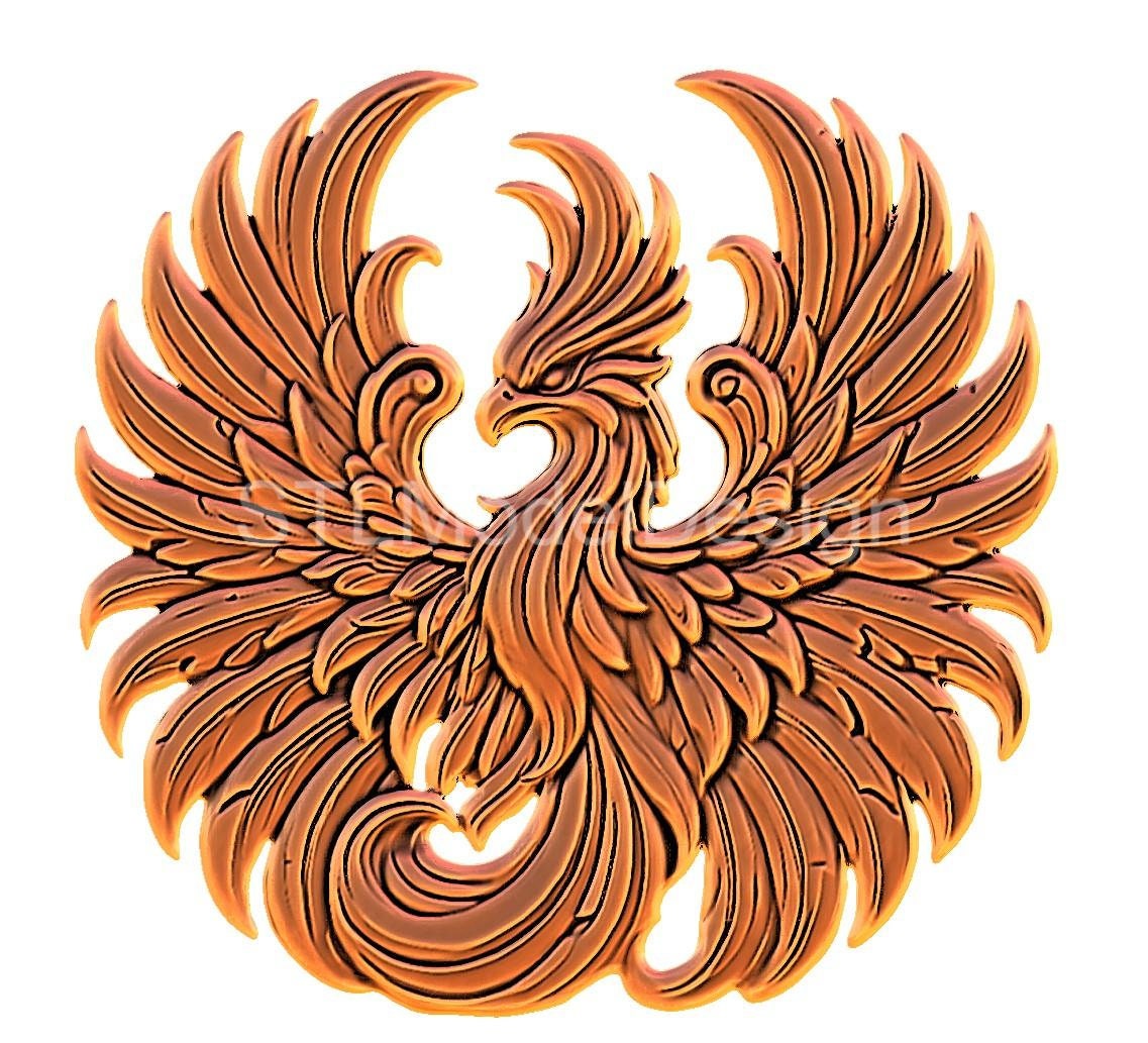 Phoenix Crest 3D Model STL File: CNC Router, Laser, 3D Printing ...
