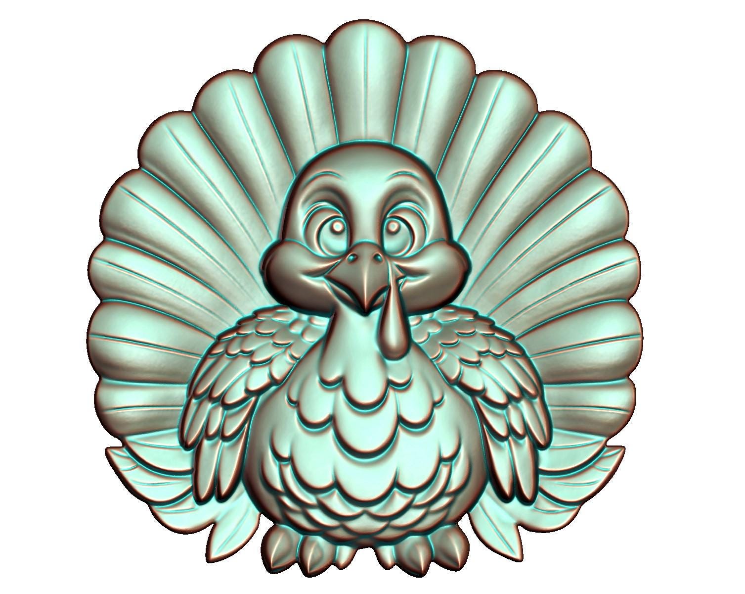 Thanksgiving Turkey 3D Model STL File: CNC Router, Laser, 3D Printing ...