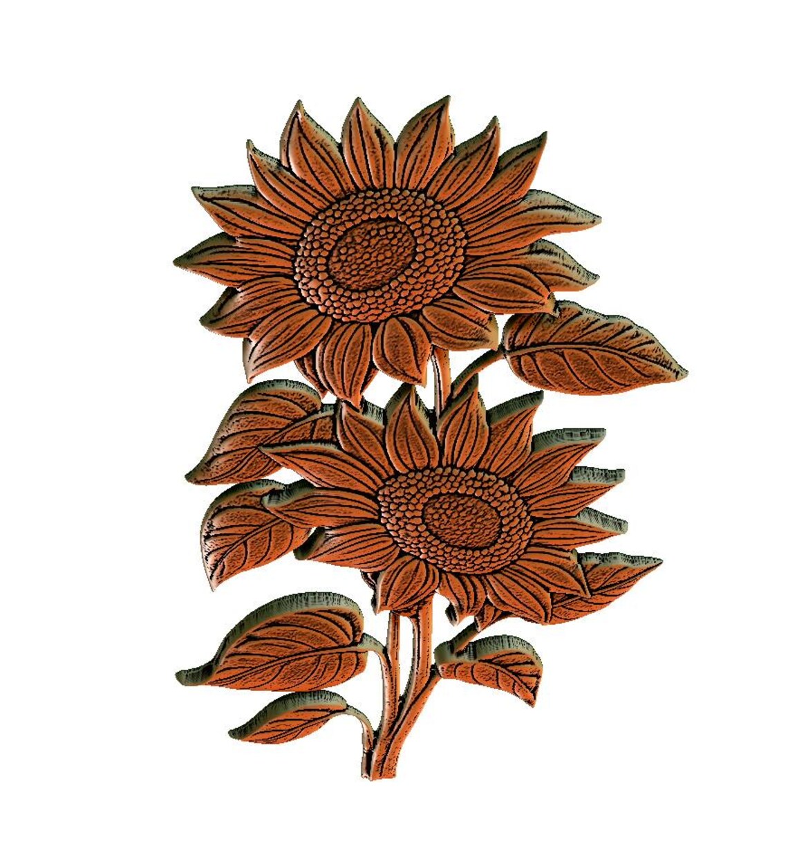 Sunflower 3D Model STL File: CNC Router, Laser Engraving, 3D Printing ...