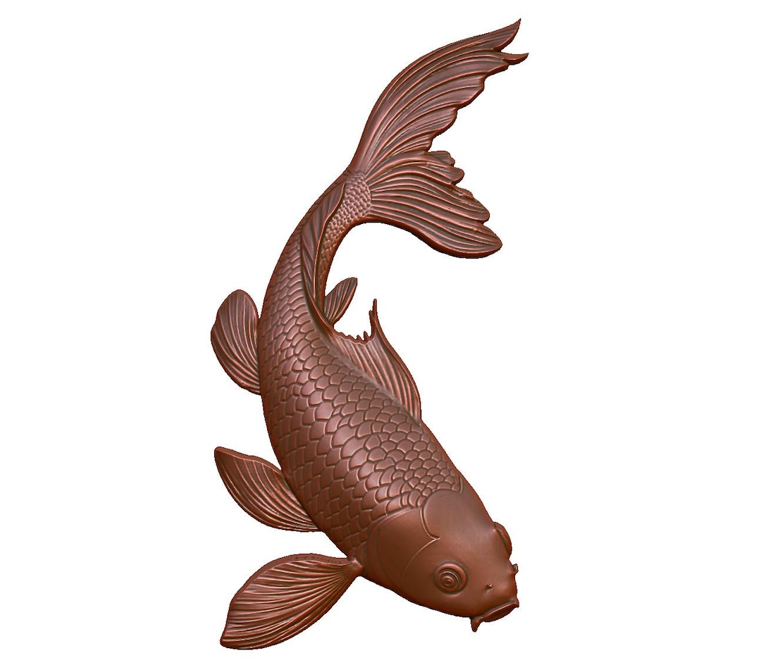 Koi Fish 3D Model STL File: CNC Router, Laser Cut, 3D Printing (digital ...