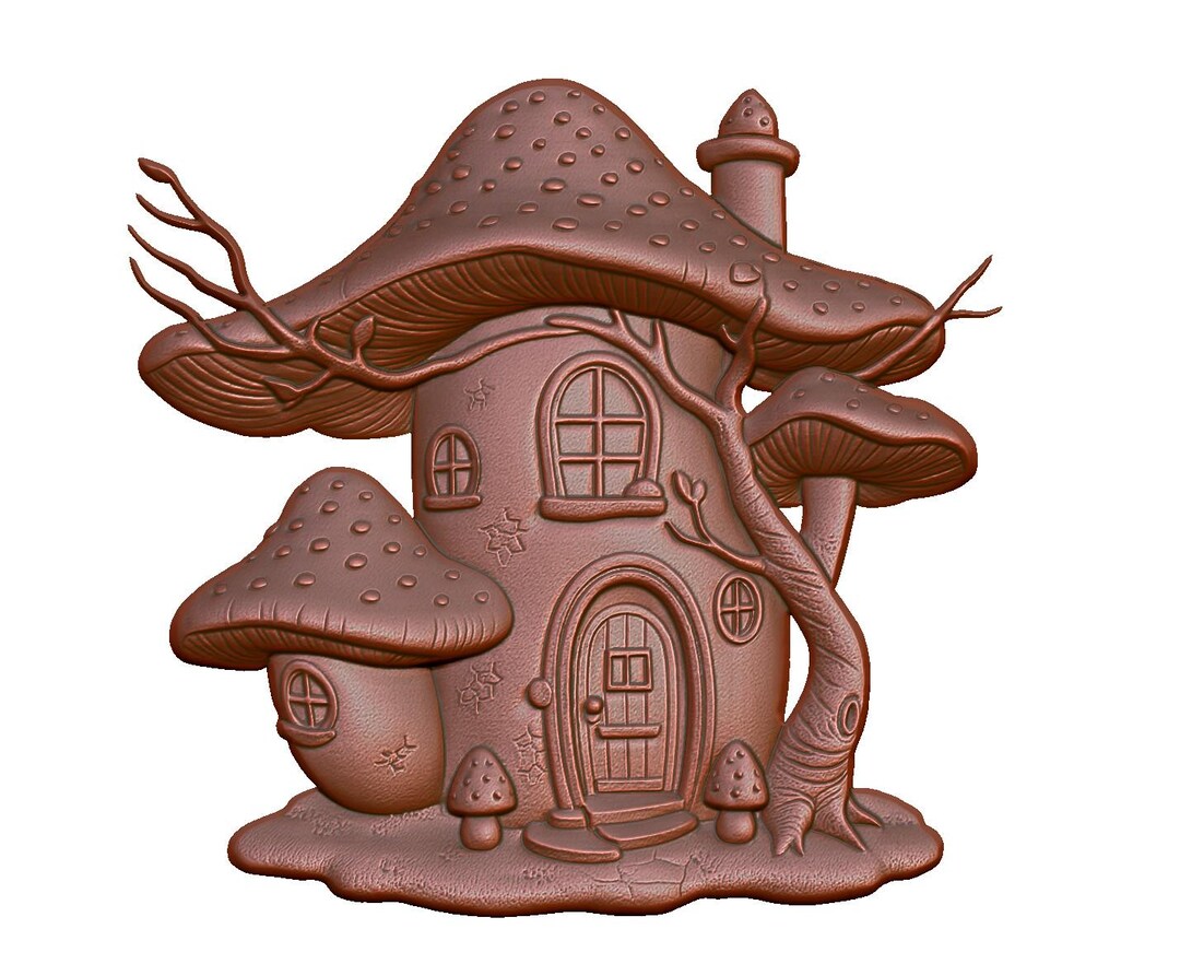 Whimsical Mushroom House 3D Model STL File: CNC, Laser, 3D Printing ...