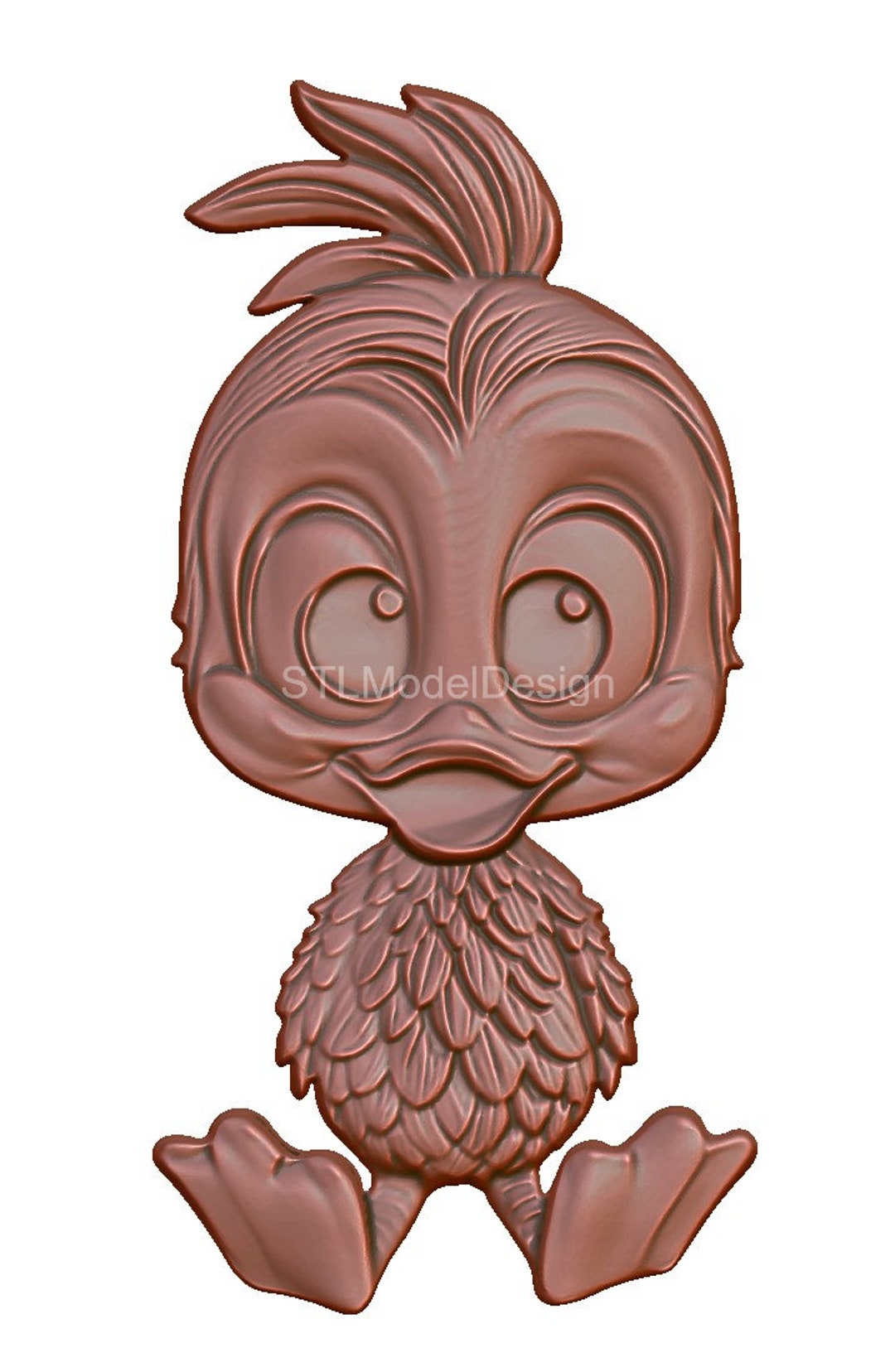 Cheerful Duck 3D Model STL File for CNC Router, Laser Engraving & 3D ...