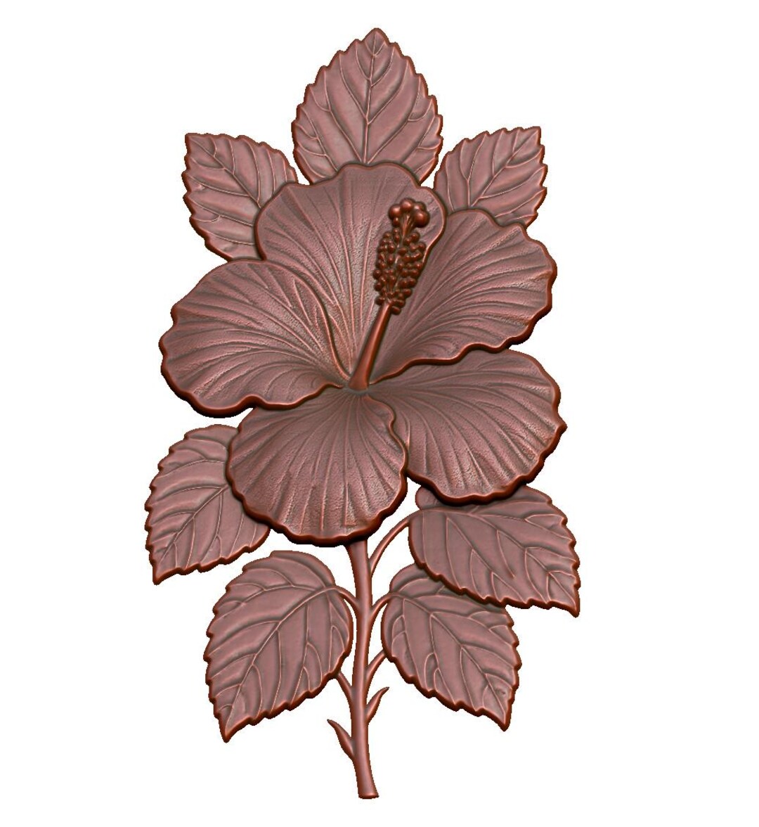 Hibiscus Flower STL Model File for CNC Router, Laser Engraving & 3D ...