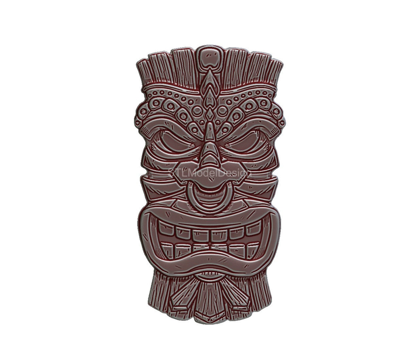 Tiki Mask 3D Model STL File for CNC Router, Laser Engraving & 3D ...