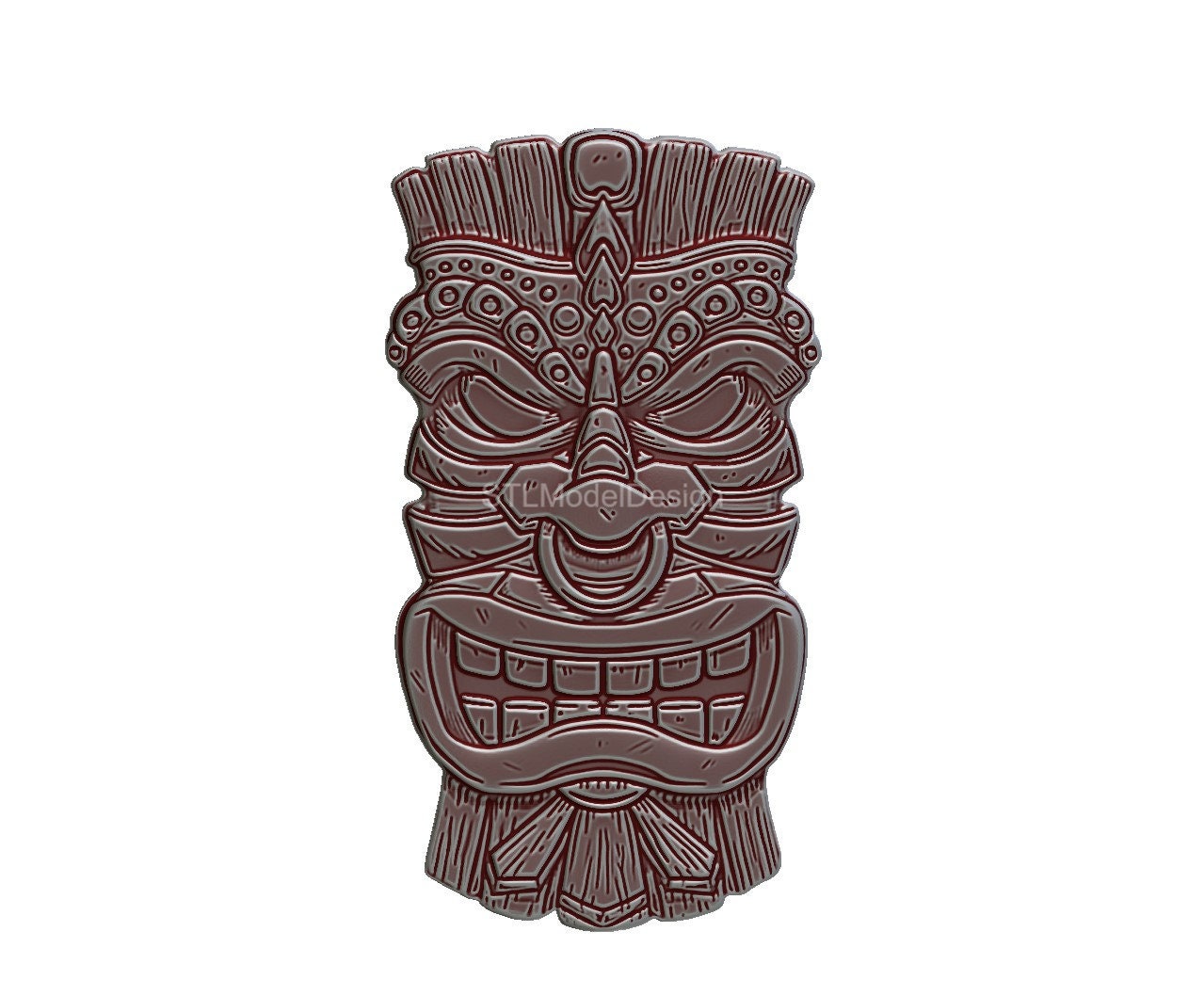 Tiki Mask 3D Model STL File for CNC Router, Laser Engraving & 3D ...