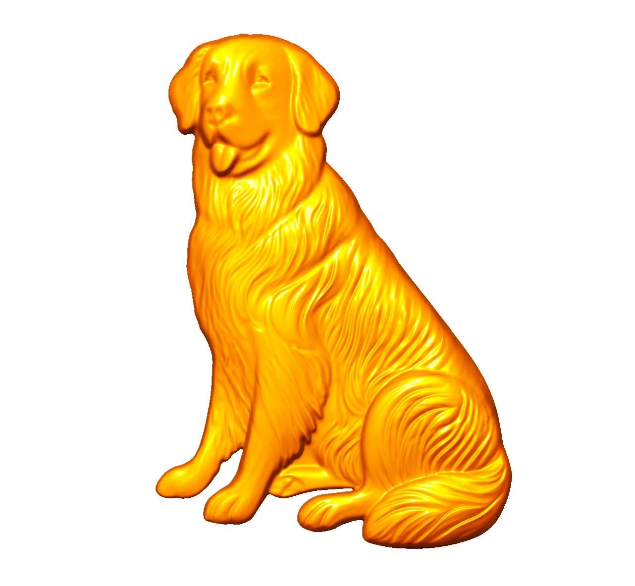 Golden Retriever 3D Model STL File: CNC Router, Laser, 3D Printing ...