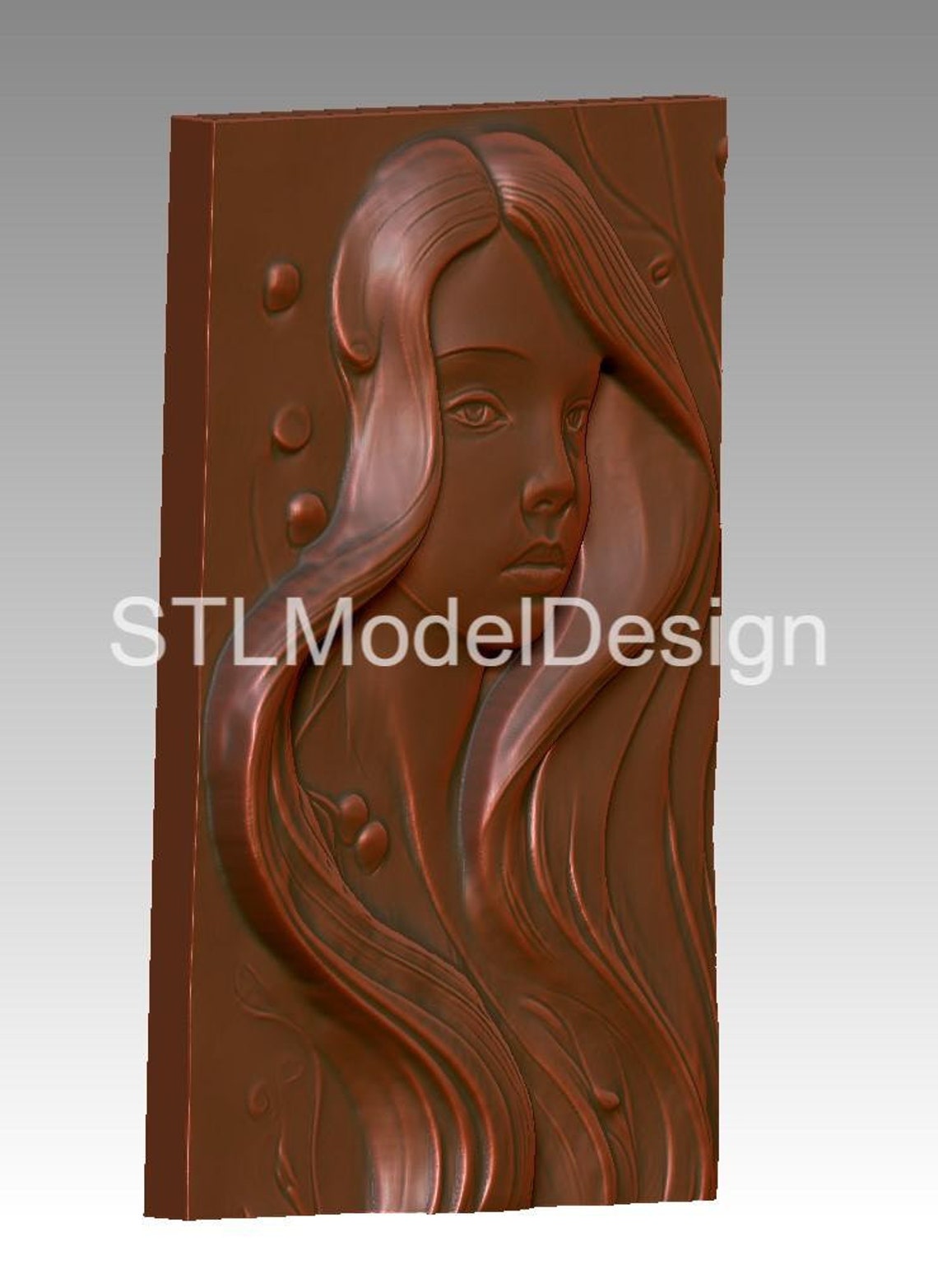 Cute Girl 3D Model STL File for CNC Carving CNC Router & 3D Printing ...