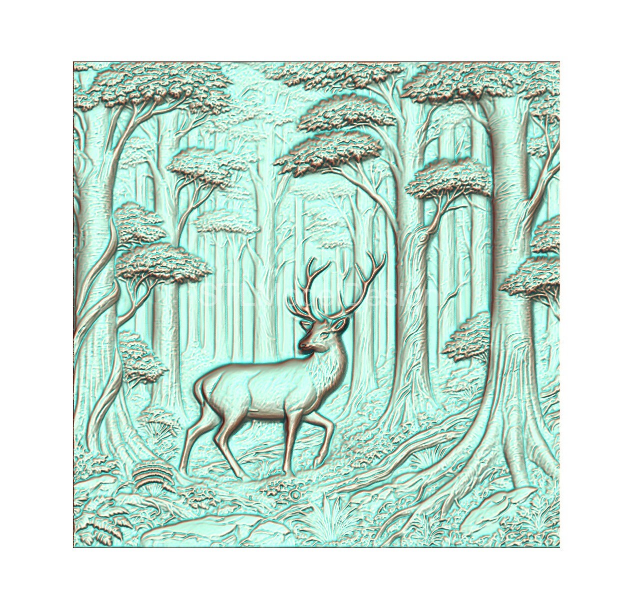 Majestic Forest Deer 3D Model STL File for CNC Router, Laser Engraving ...