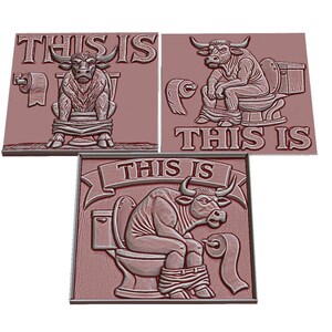 Funny Bull Toilet Sign 3D Models, CNC Router Laser Engraving Files ...