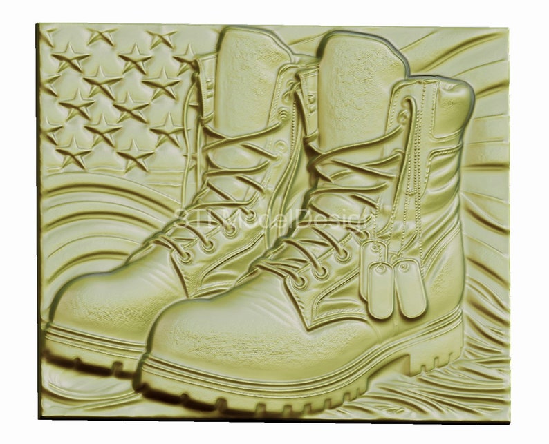 Military Boots 3D Model STL File for CNC Carving & 3D Printing ...