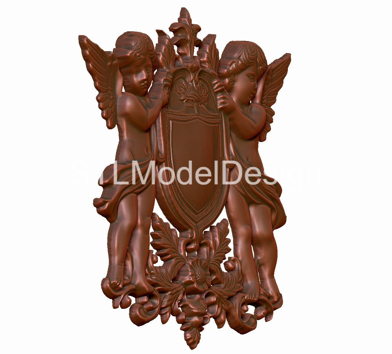 Guardian Angels 3D Model STL File for CNC Carving & 3D Printing ...