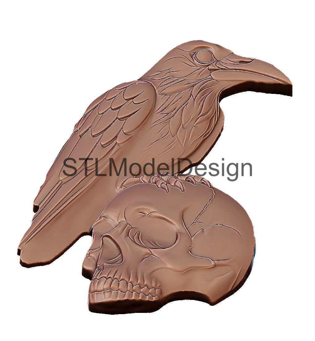 Raven's Perch 3D Model STL File for CNC Carving & 3D Printing - Instant ...