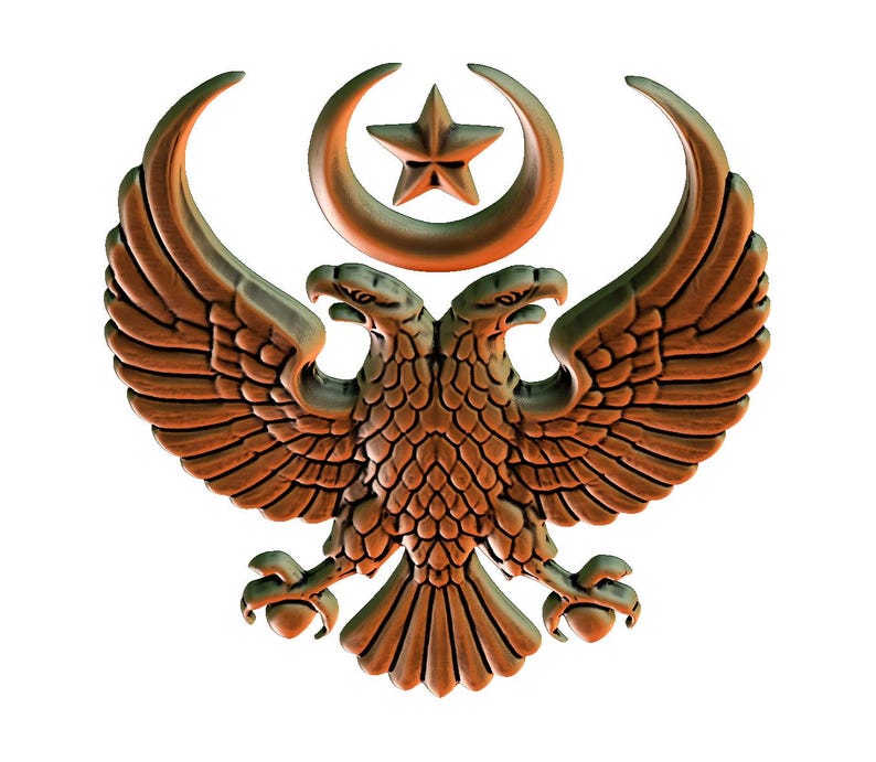 Double-headed Eagle Emblem 3D Model STL File: CNC Router, Laser, 3D ...