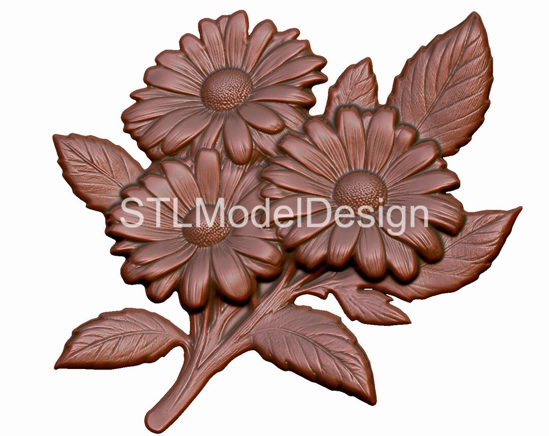 Daisy Delight 3D Model STL File for CNC Carving & 3D Printing - Instant ...