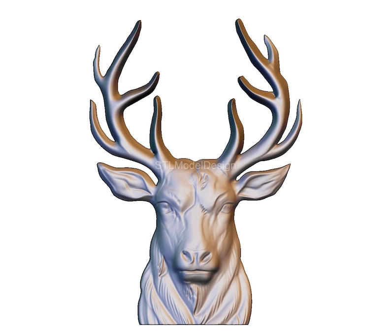 Majestic Deer Head 3D Model STL File for CNC Router, Laser Engraving ...