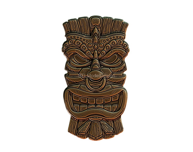 Tiki Mask 3D Model STL File for CNC Router, Laser Engraving & 3D ...