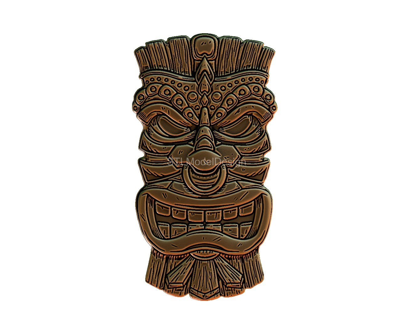 Tiki Mask 3D Model STL File for CNC Router, Laser Engraving & 3D ...