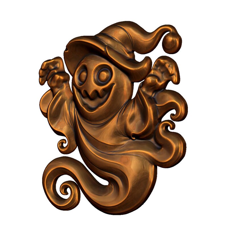 Spooky Ghost Halloween 3D Model STL File for CNC Router, Laser ...
