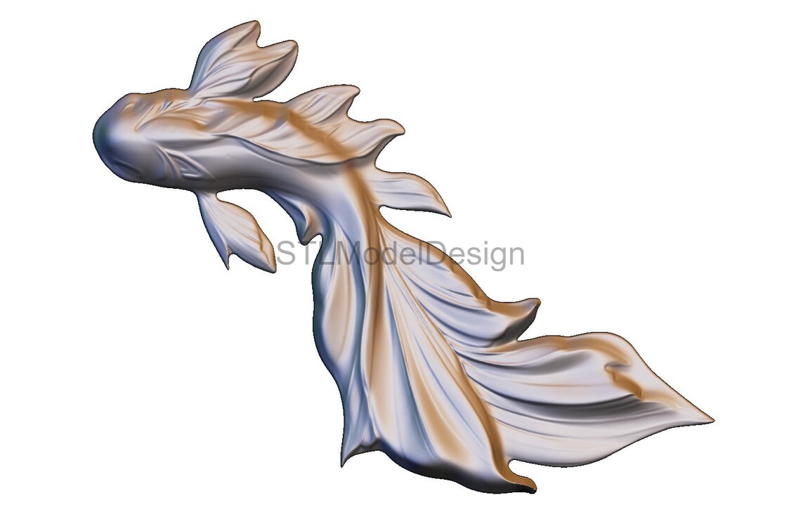 Majestic Goldfish 3D Model STL File for CNC, 3D Printing, and Laser ...