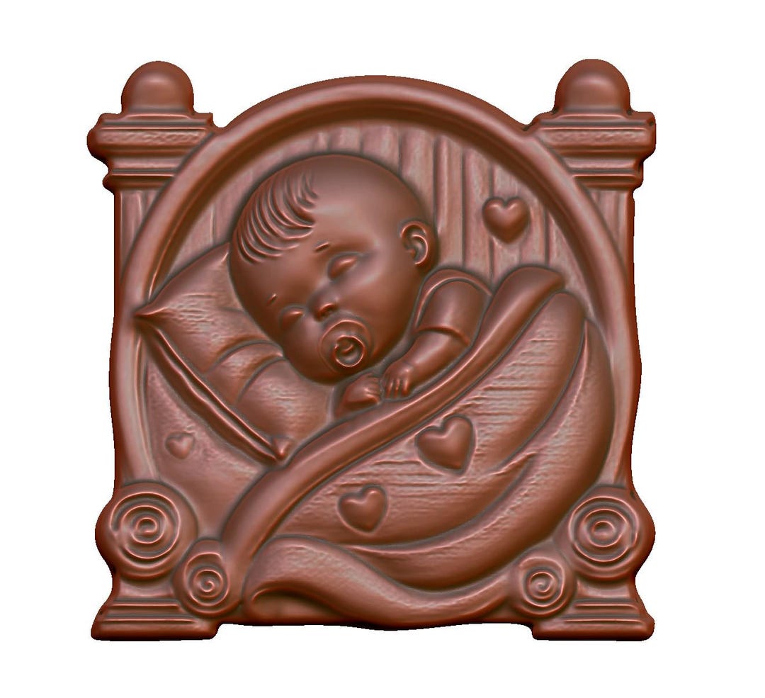 Sleeping Cute Baby 3D Model STL File for CNC Router, Laser Engraving ...